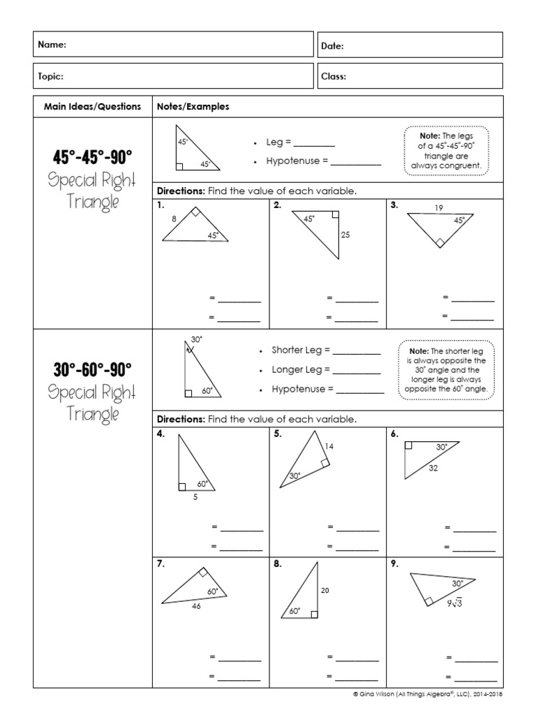 Special Right Triangles | PDF | Elementary Geometry