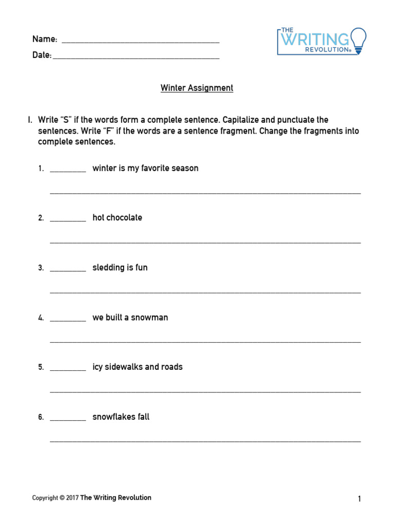 Diagnostic Sentences Winter | PDF | Sentence (Linguistics) | Grammar