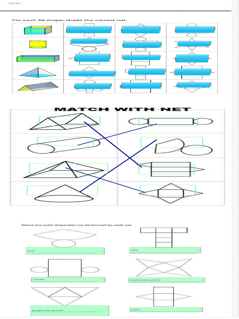 Shapes and Net ILOVETEACHING LiveWorksheets | PDF
