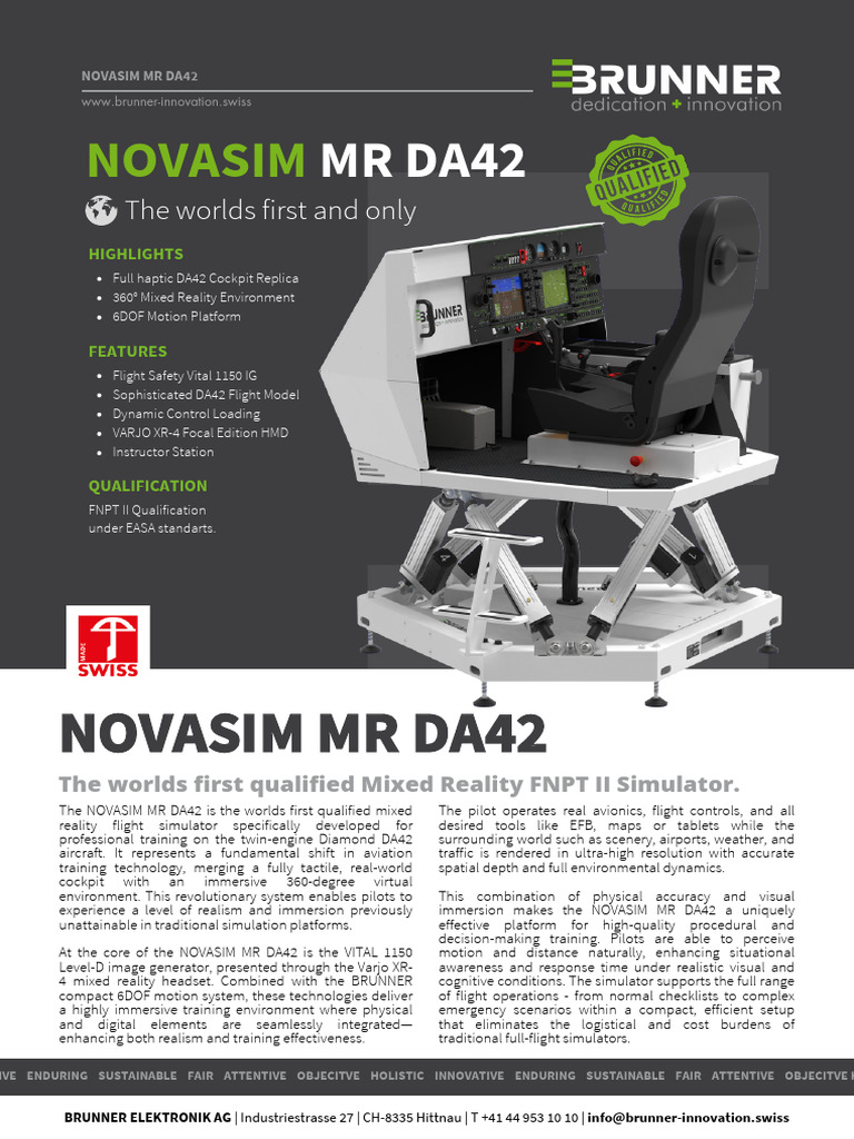Novasim MR Da42 Factsheet 1 | PDF | Mixed Reality | Simulation