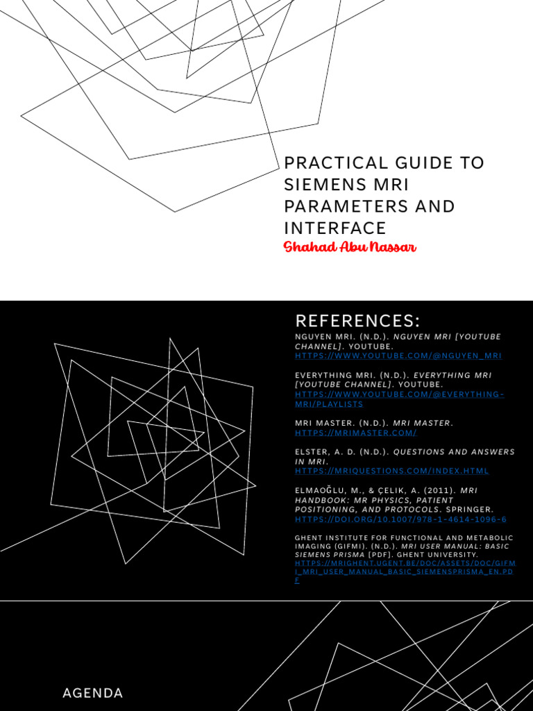 Practical Guide To Siemens MRI Parameters & Interface | PDF | Magnetic ...