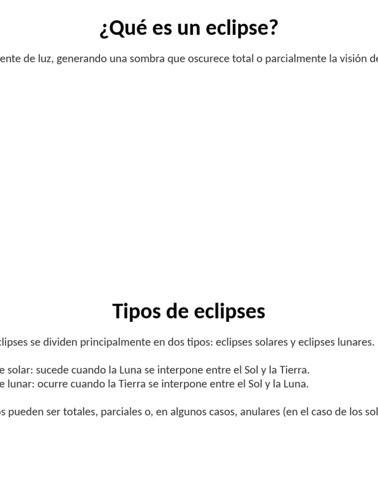 Tipos y fases de los eclipses | PDF