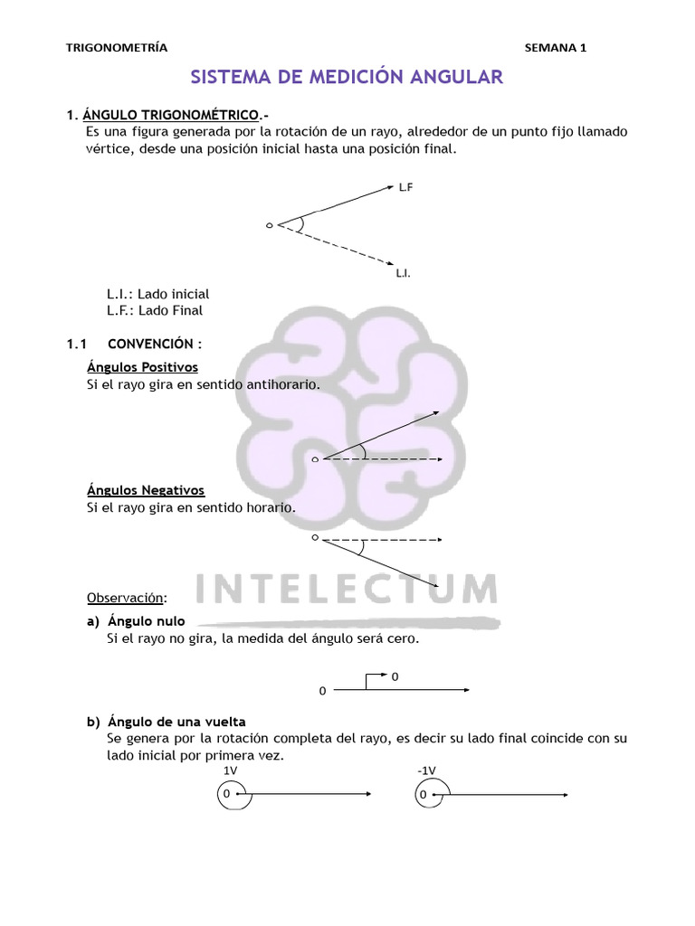 Intelectum - Ciclo Semestral - Trigonometría - 16 Semanas | PDF | Ángulo | Trigonometría