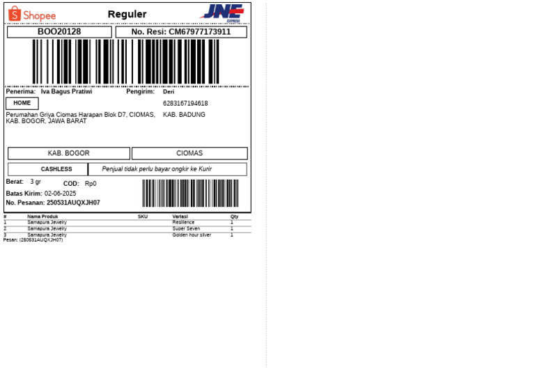 Label Pengiriman-5 | PDF