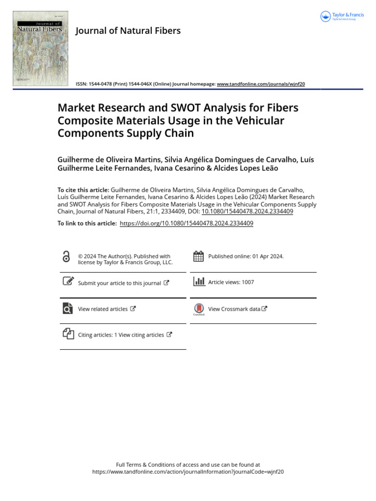 Market Research and SWOT Analysis For Fibers Composite Materials Usage ...