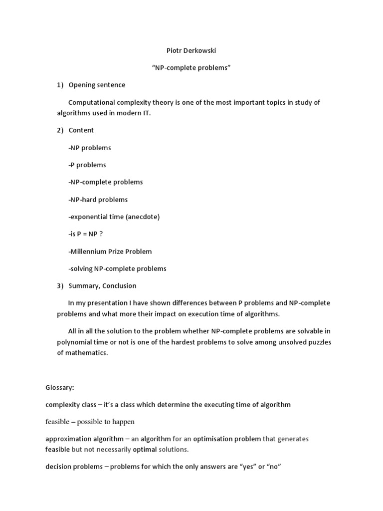 Understanding NP-Complete Problems | PDF | Time Complexity | Computational Complexity Theory