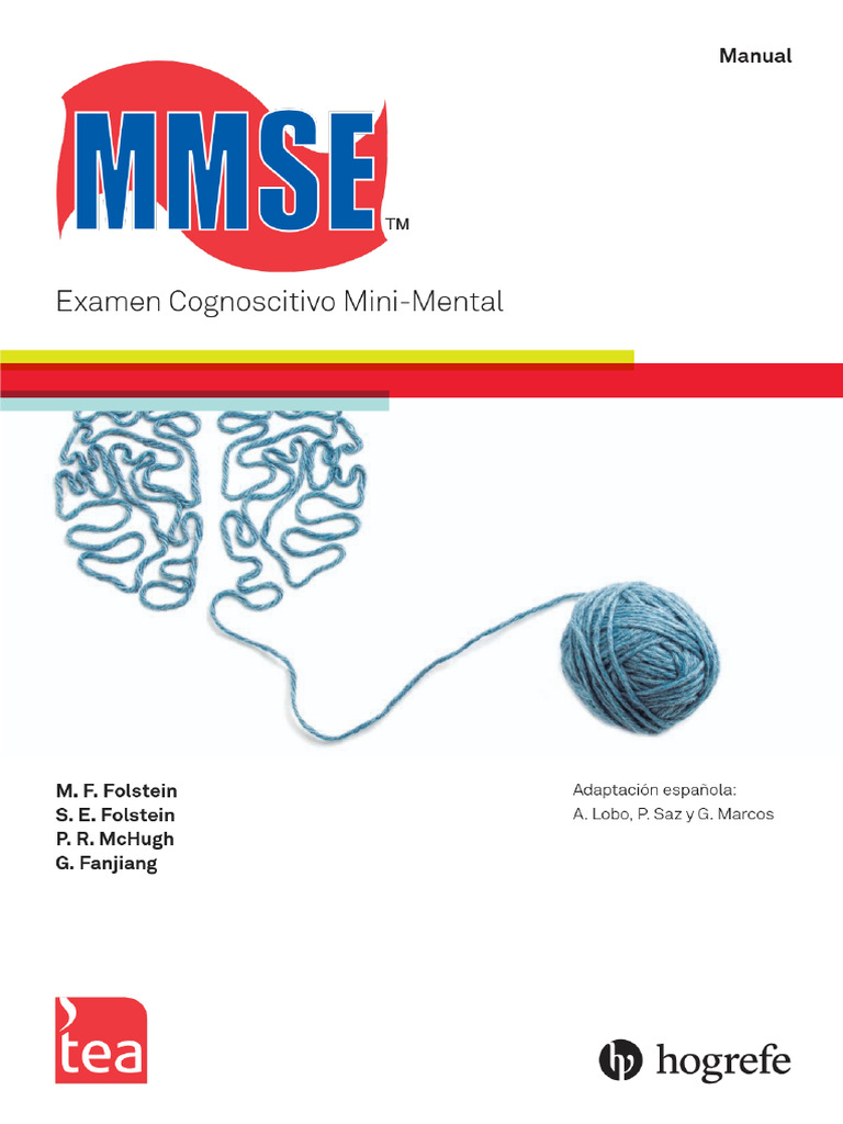 MMSE. Examen Cognoscitivo Mini-Mental - MMSE - Extracto - Manual | PDF | Neurología | Demencia