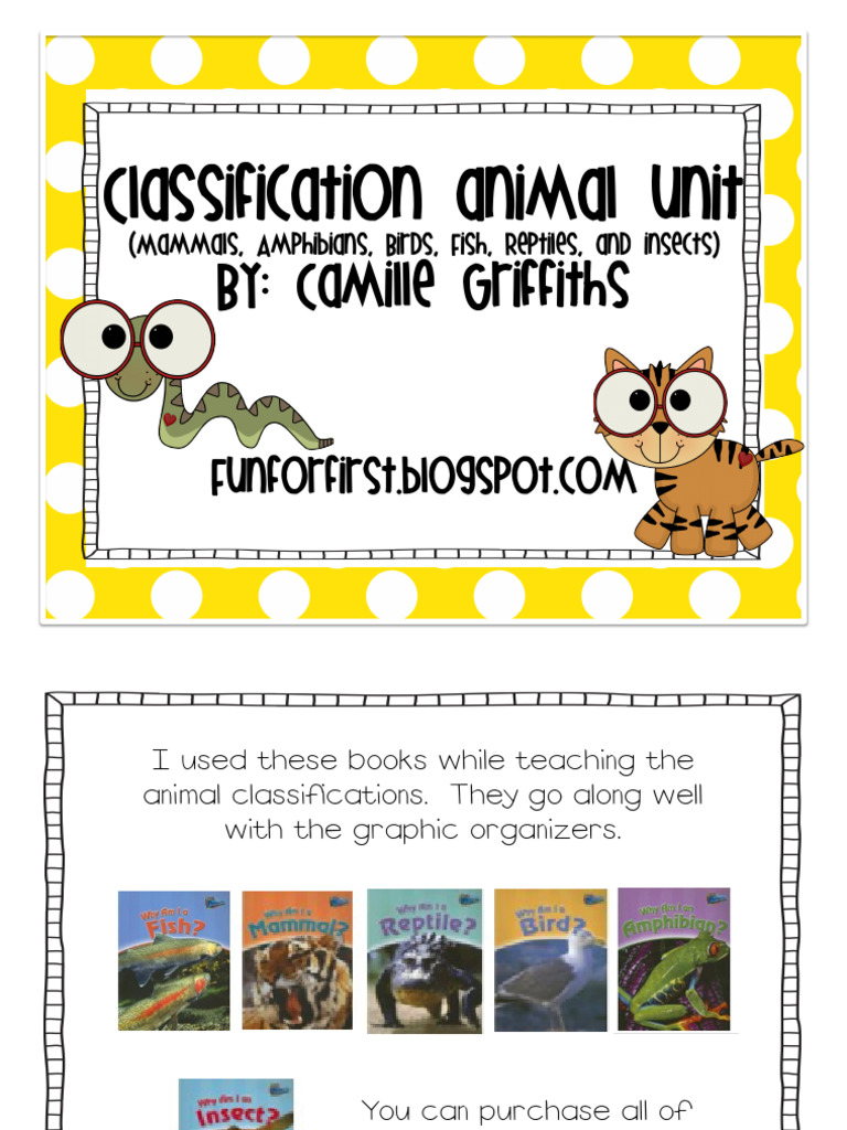 Animal Classification Unitand Graphic Organizers | PDF | Amphibian ...