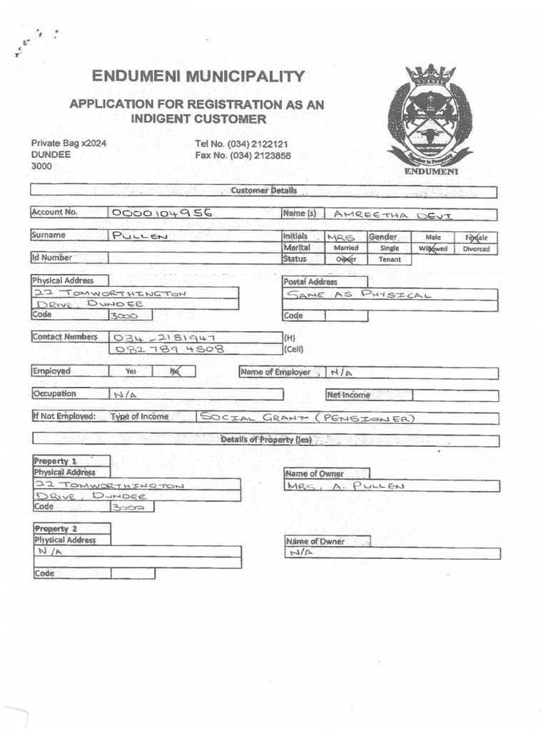 A Pullen Indigent Form | PDF
