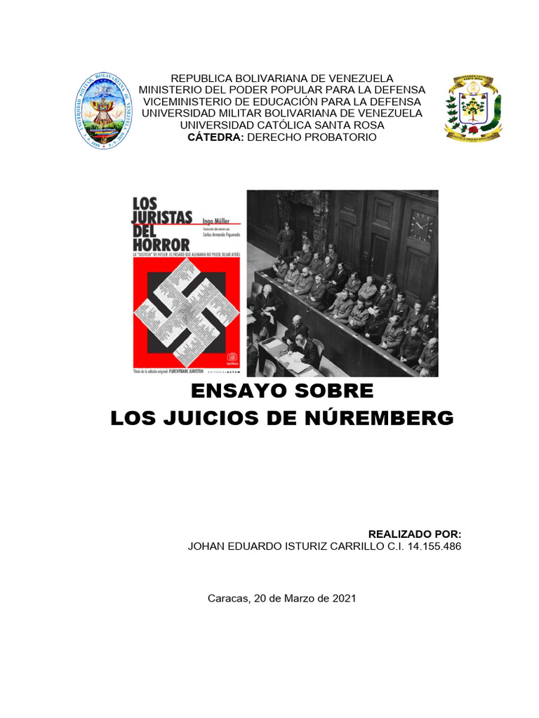 Ensayo Sobre Los Juicios de Nuremberg | PDF | Juicios de Nuremberg | Alemania nazi