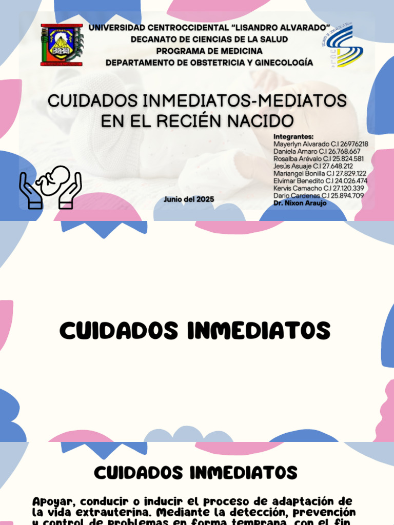 Cuidados Inmediatos-Mediatos en El Recién Nacido | PDF | Infantes ...