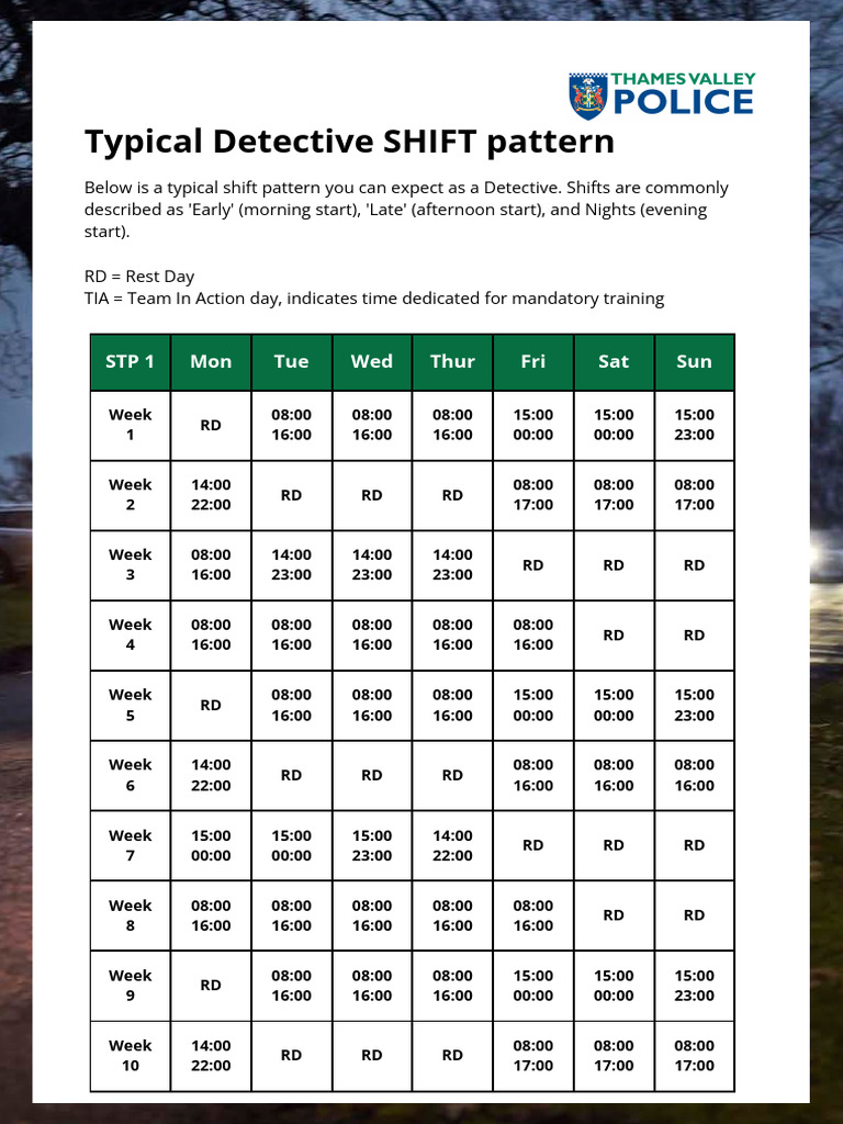 Typical Detective Shift Pattern | PDF