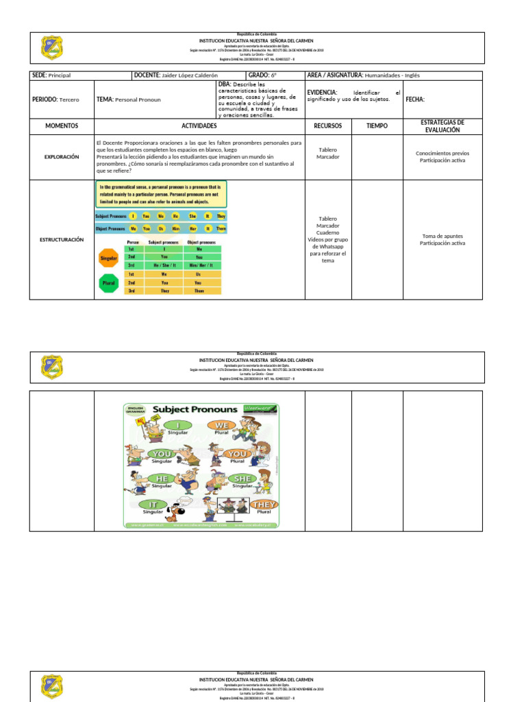 Planes de Clase | PDF