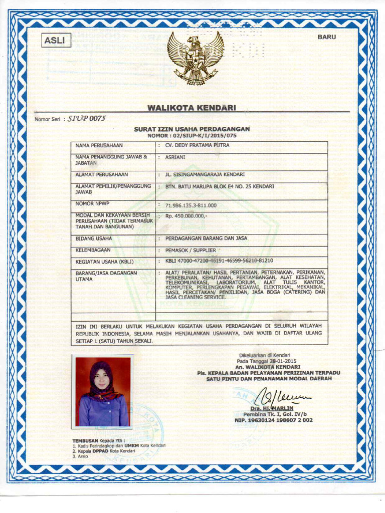 Siup CV Dedy Pratama Putra | PDF