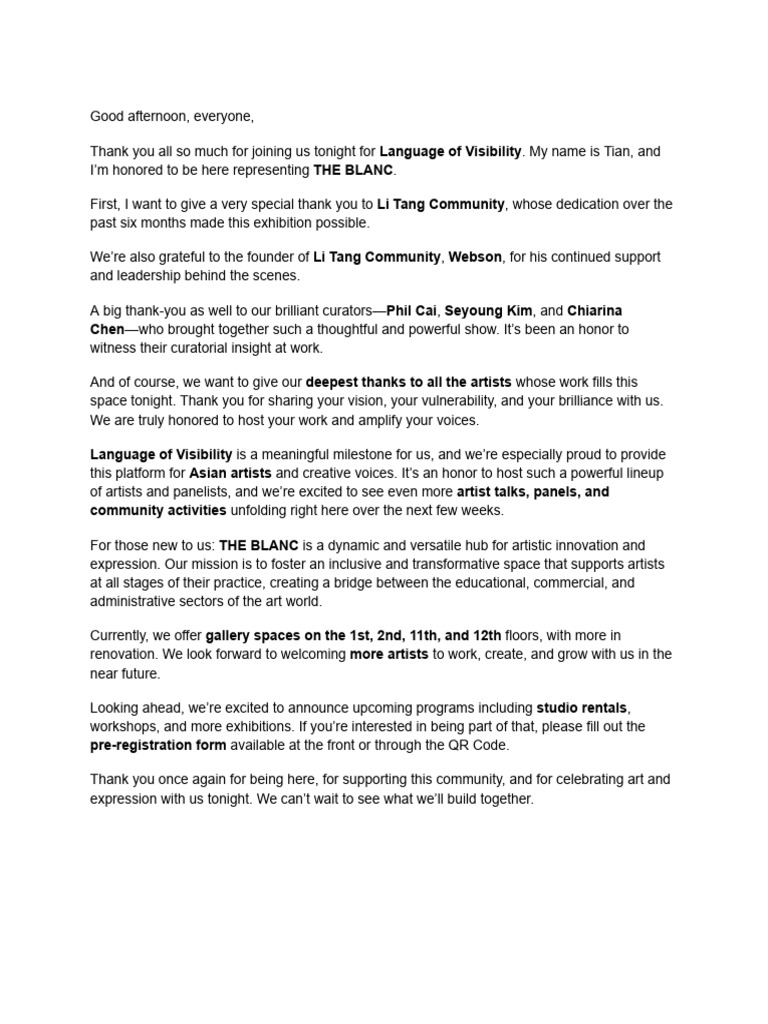 Li - Tang Quick Speech | PDF