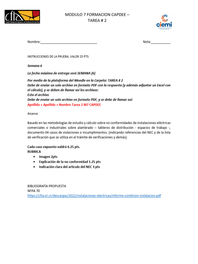Tarea # 2 Modulo 7 CAPDEE | PDF