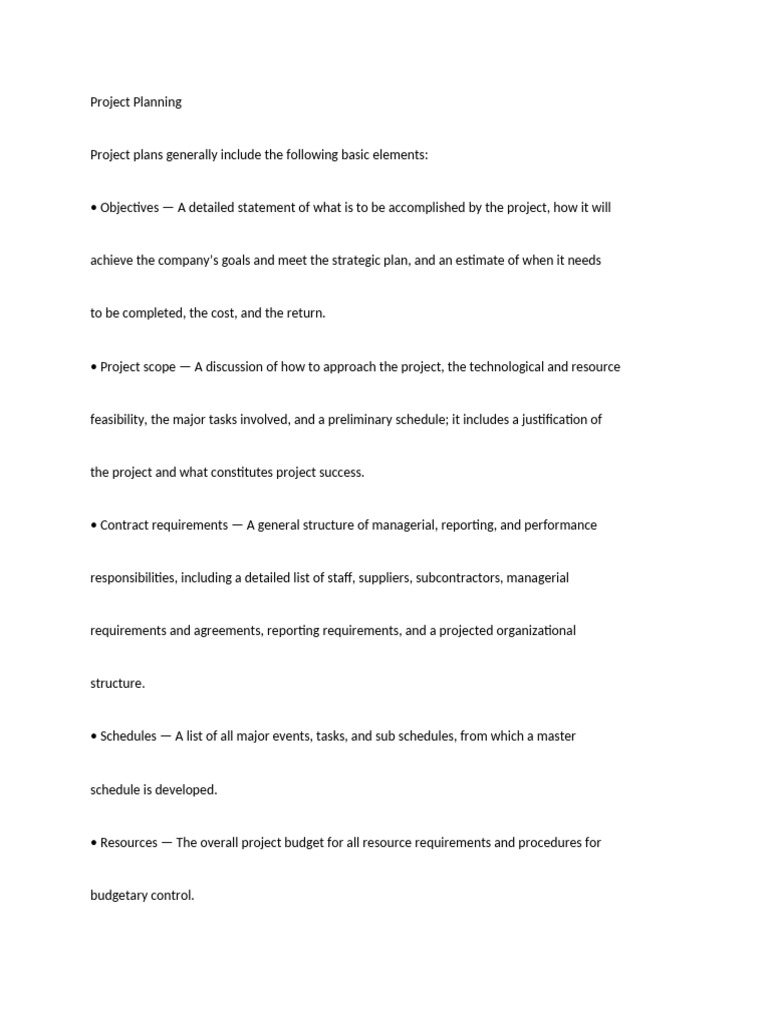 Essential Elements of Project Planning | PDF