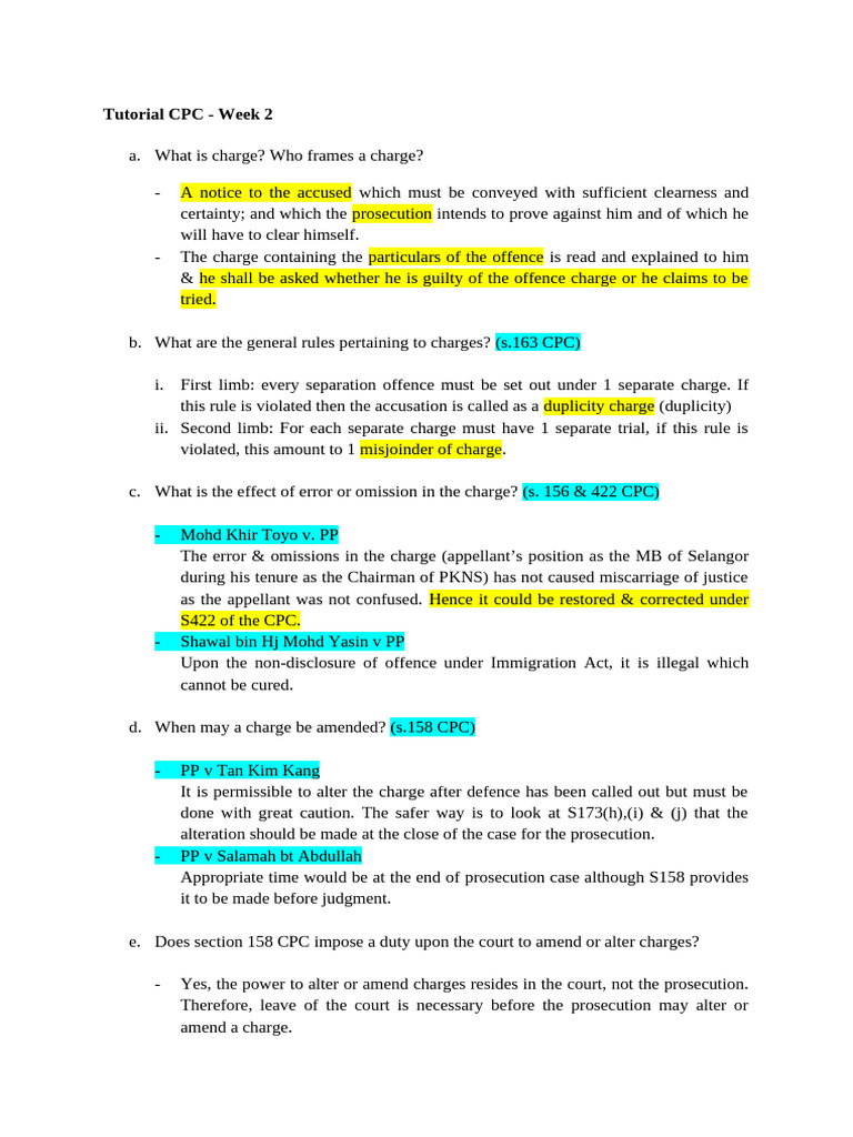 Tutorial CPC 2 Week 2 | PDF | Prosecutor | Public Sphere