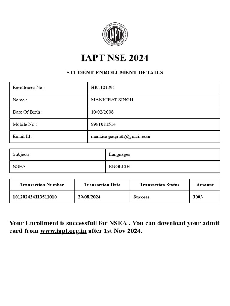 Https:/iapt Manageexam com/Student/Application/Dashboard | PDF