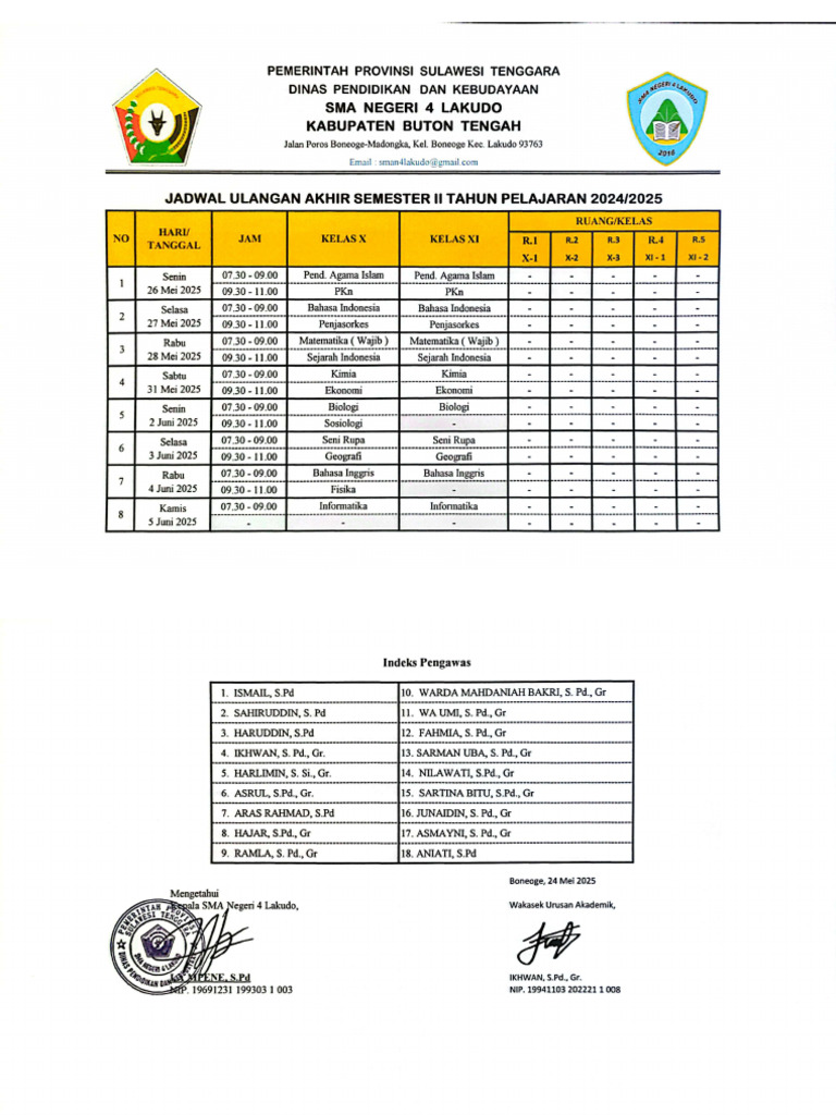 Jadwal Uas Genap 2024 2025 | PDF