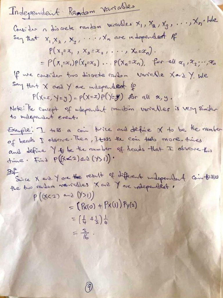 Independent Random Variables | PDF