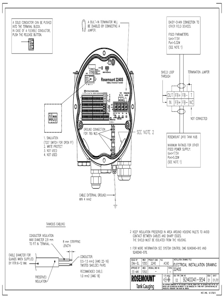 Drawing +2240S+Temperature+Transmitter+ +rosemount | PDF