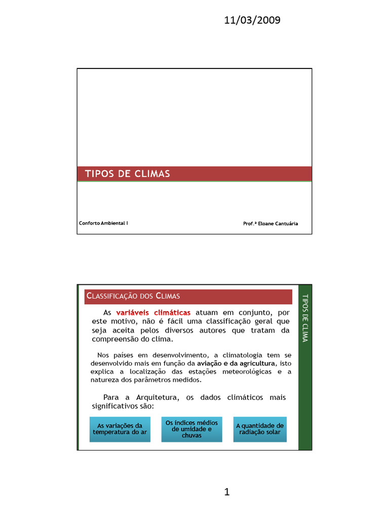 Aula 4 - Tipos de Climas | PDF | Clima | Umidade