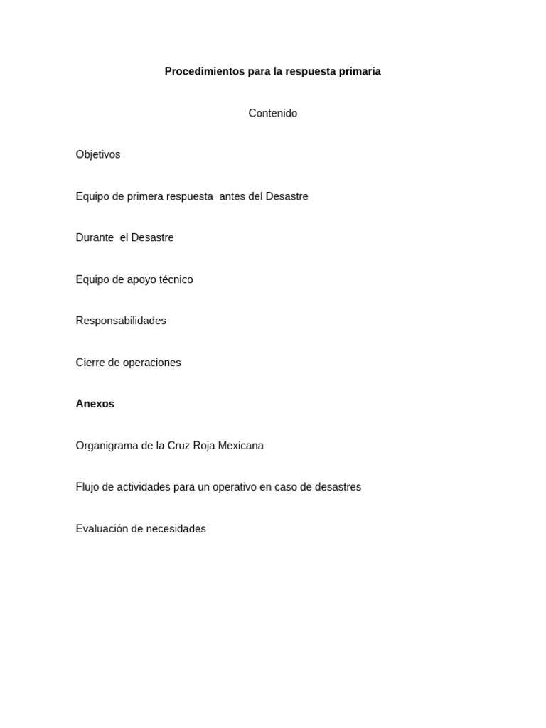 Procedimientos de Respuesta a Desastres | PDF | Búsqueda y rescate