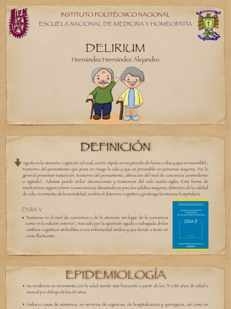 Delirium: Definición y Subtipos DSM-5 | PDF | Enfermedades y trastornos ...