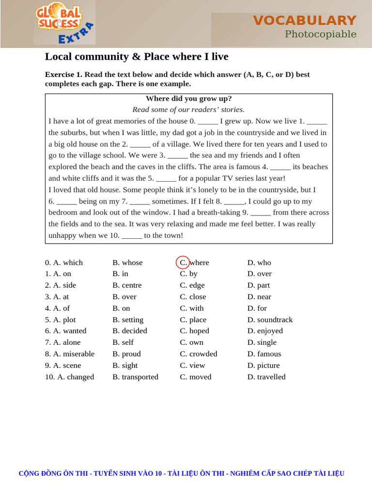 GS9 Unit 1 Extra - Vocabulary | PDF