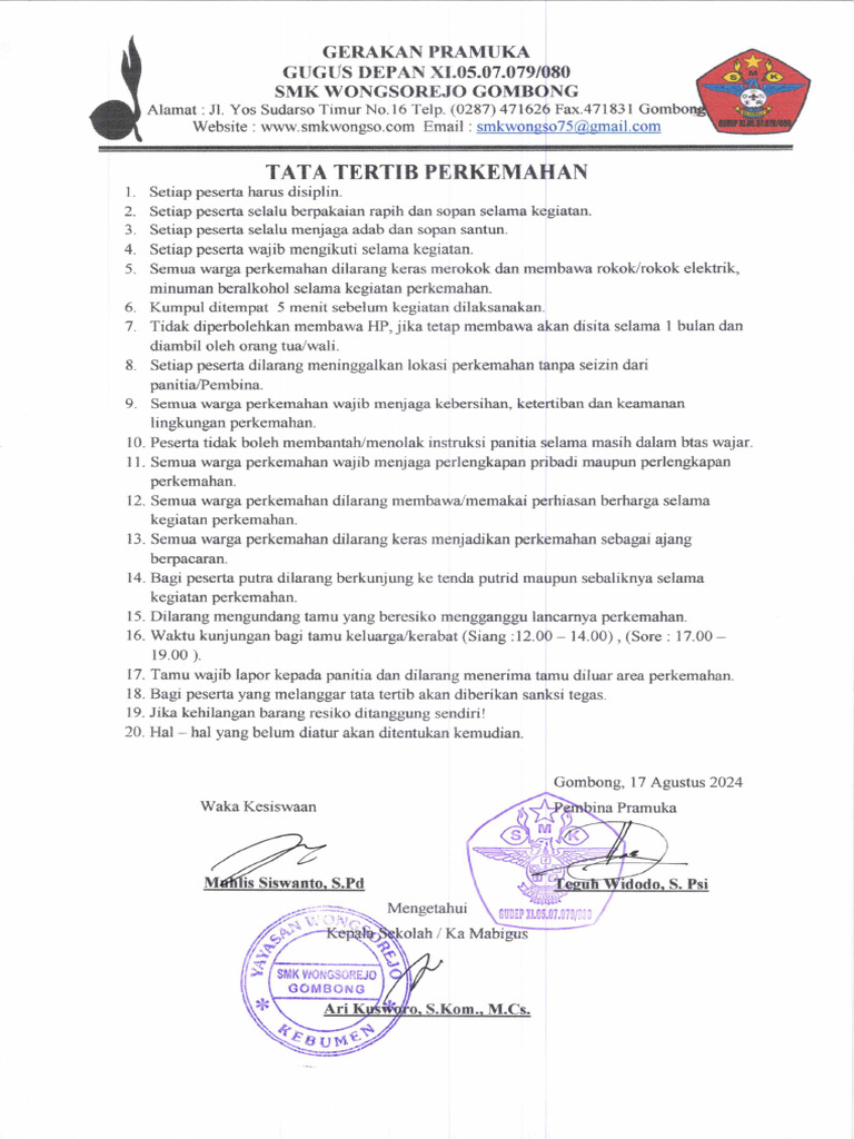 Tata Tertib Peserta Pta 2024 | PDF