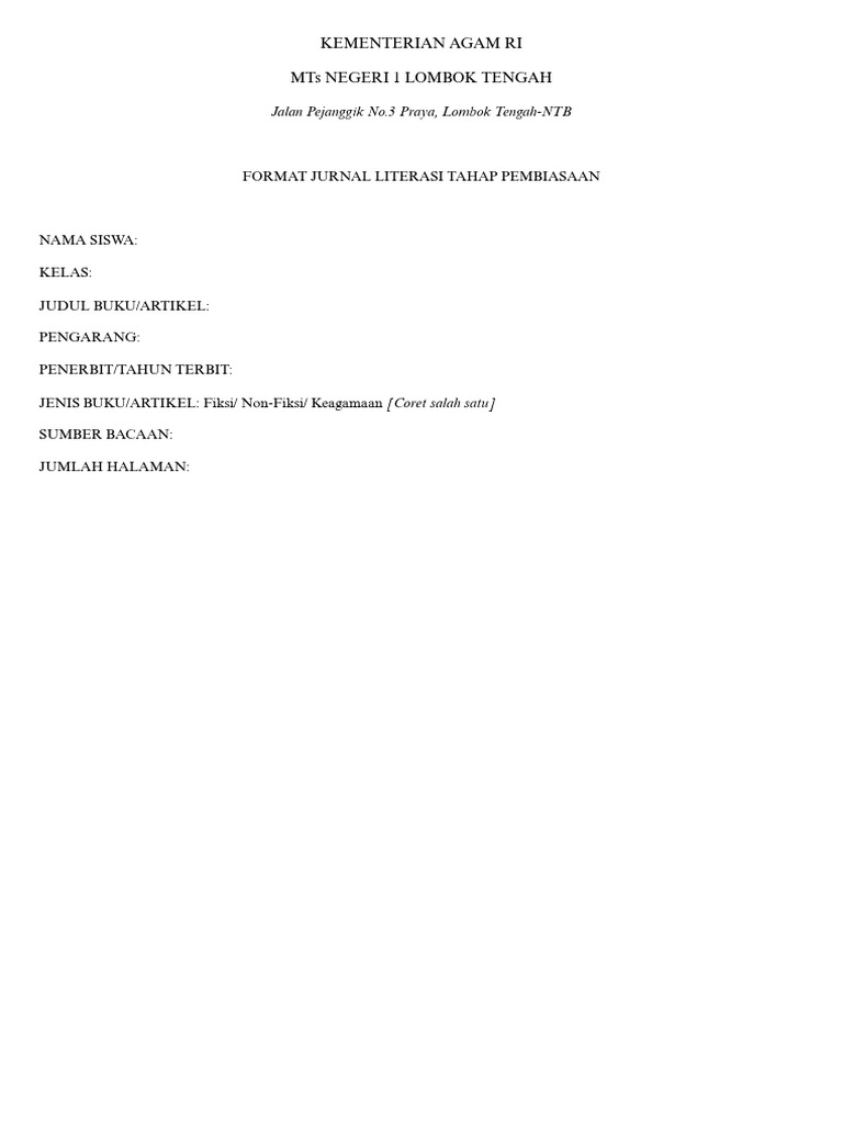 FORMAT LITERASI - Docx - 20250207 - 082517 - 0000 | PDF