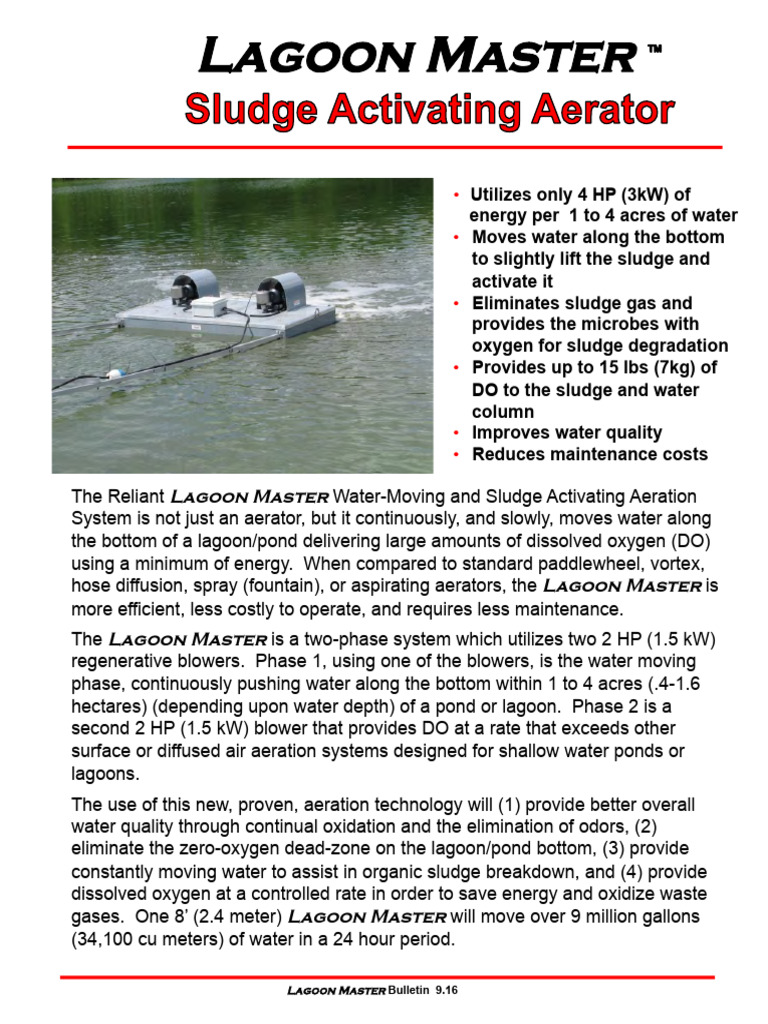 Efficient Lagoon Aeration System | PDF | Water | Transparent Materials