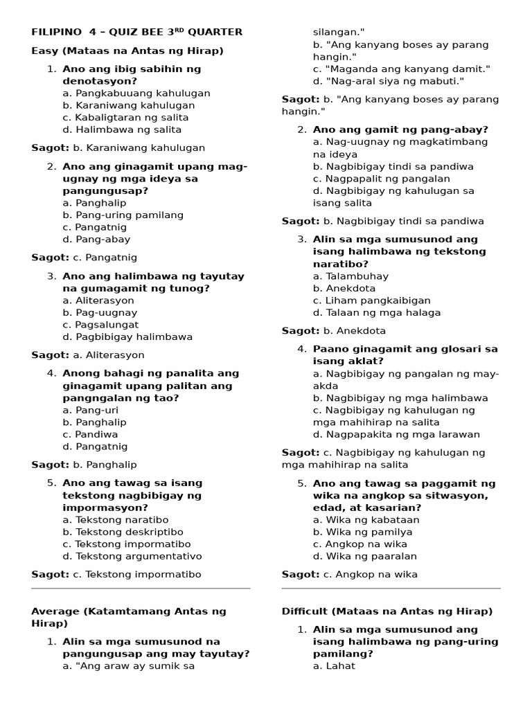Filipino 4 | PDF