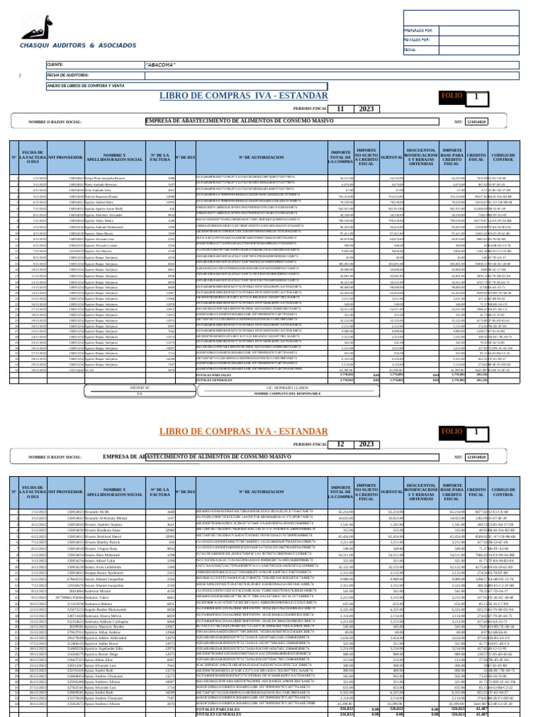 Anexo Libros de Compra y Ventas. y Analisis Modelo 2 Excel | PDF