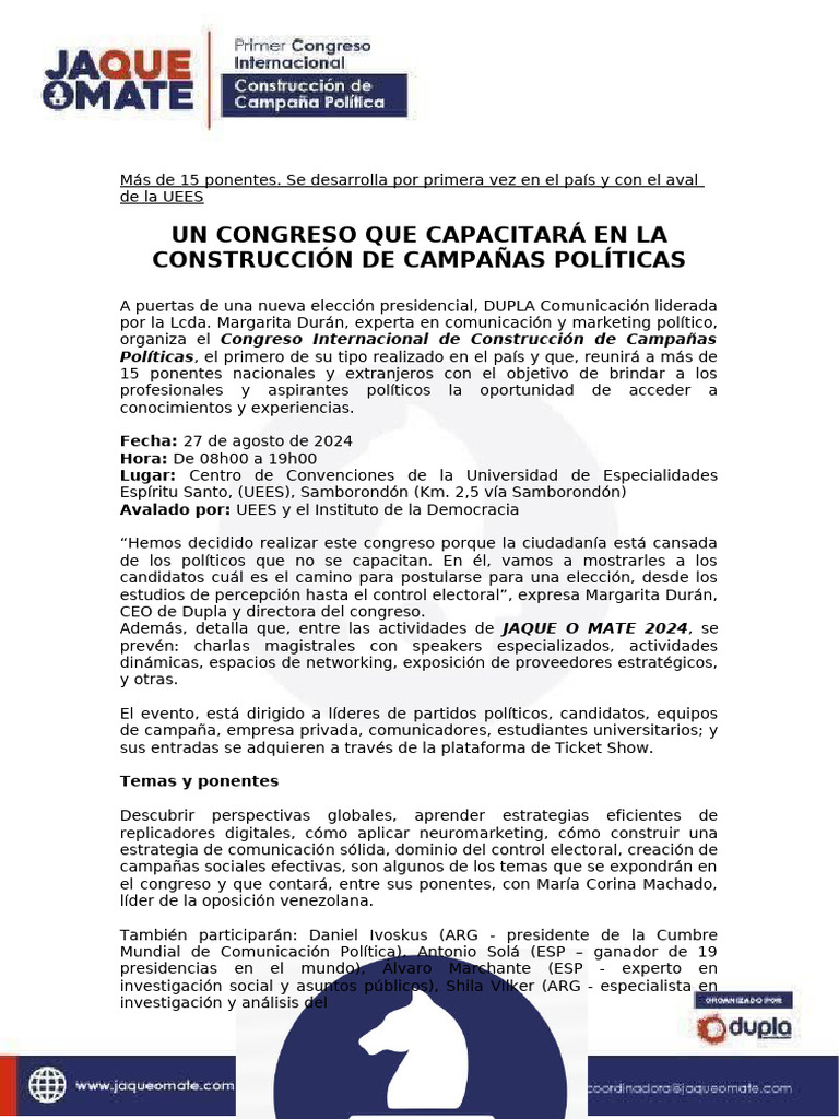 Congreso Jaque Mate | PDF