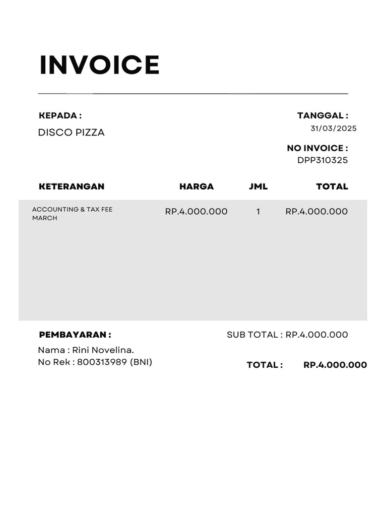 Invoice DPP | PDF
