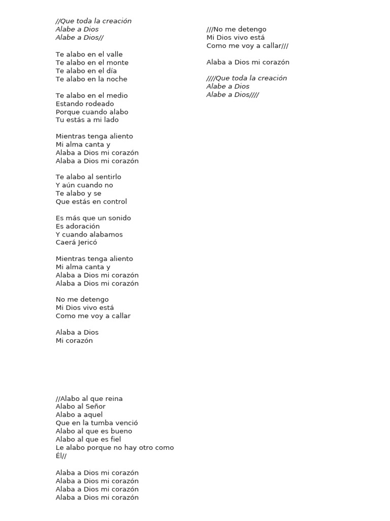 Alaba Letra EC | PDF