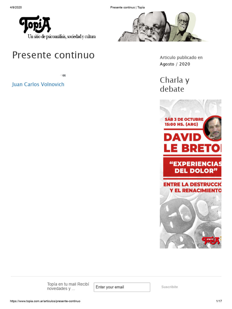 Volnovich Presente Continuo Topia | PDF | Hora