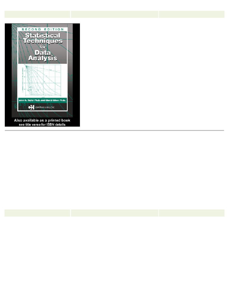 Statistical Techniques For Data Analysis | PDF | Data | Information ...