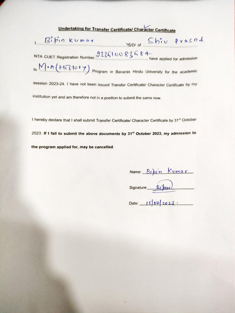 Character Certificate | PDF