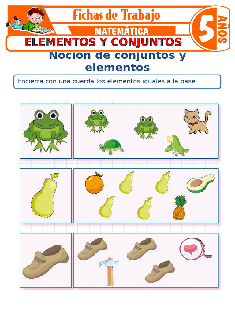 Elementos y Conjuntos para Ninos de 5 Anos | PDF