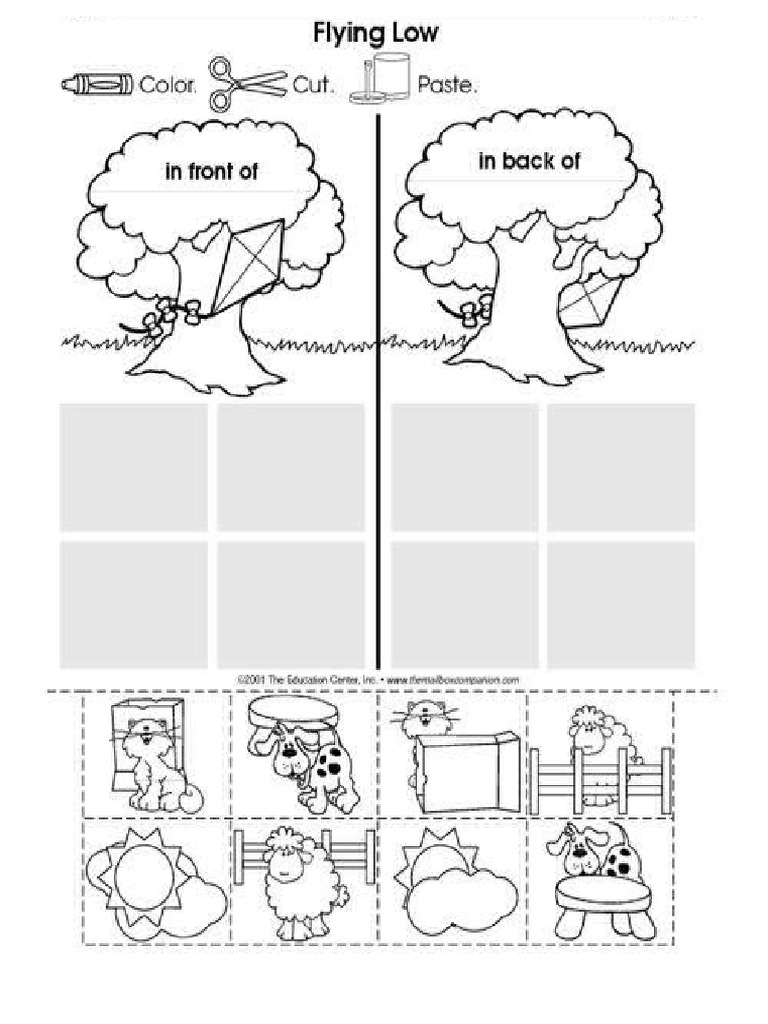 Prepositions in Front Behind | PDF