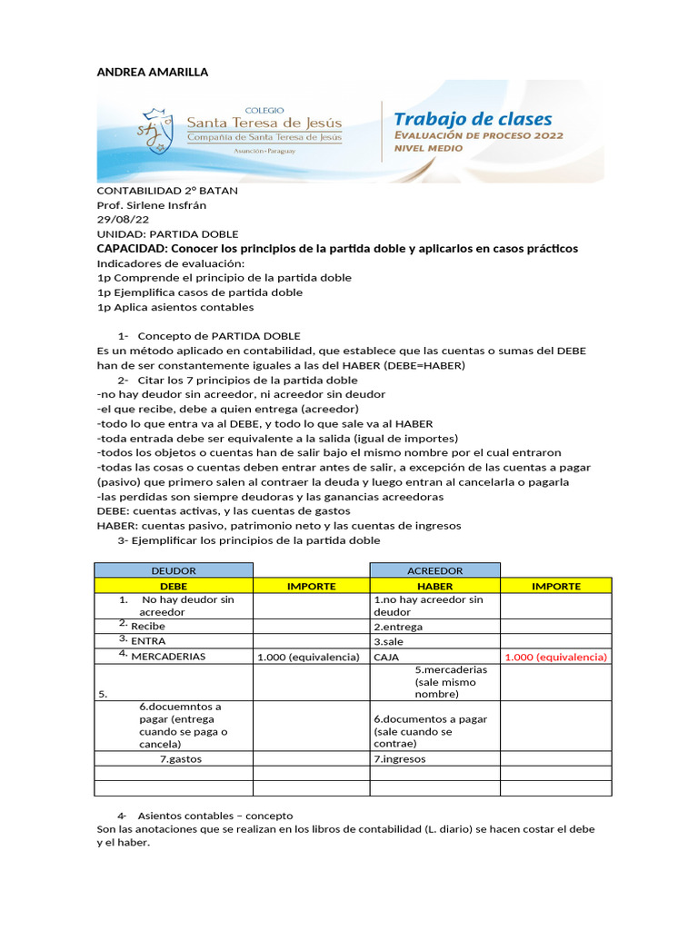 Partida Doble - Concepto y Ejemplos | PDF | Contabilidad | Dinero