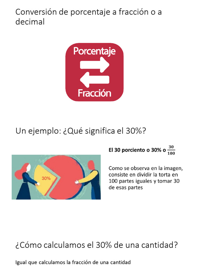 Conversión de Porcentaje a Fracción | PDF