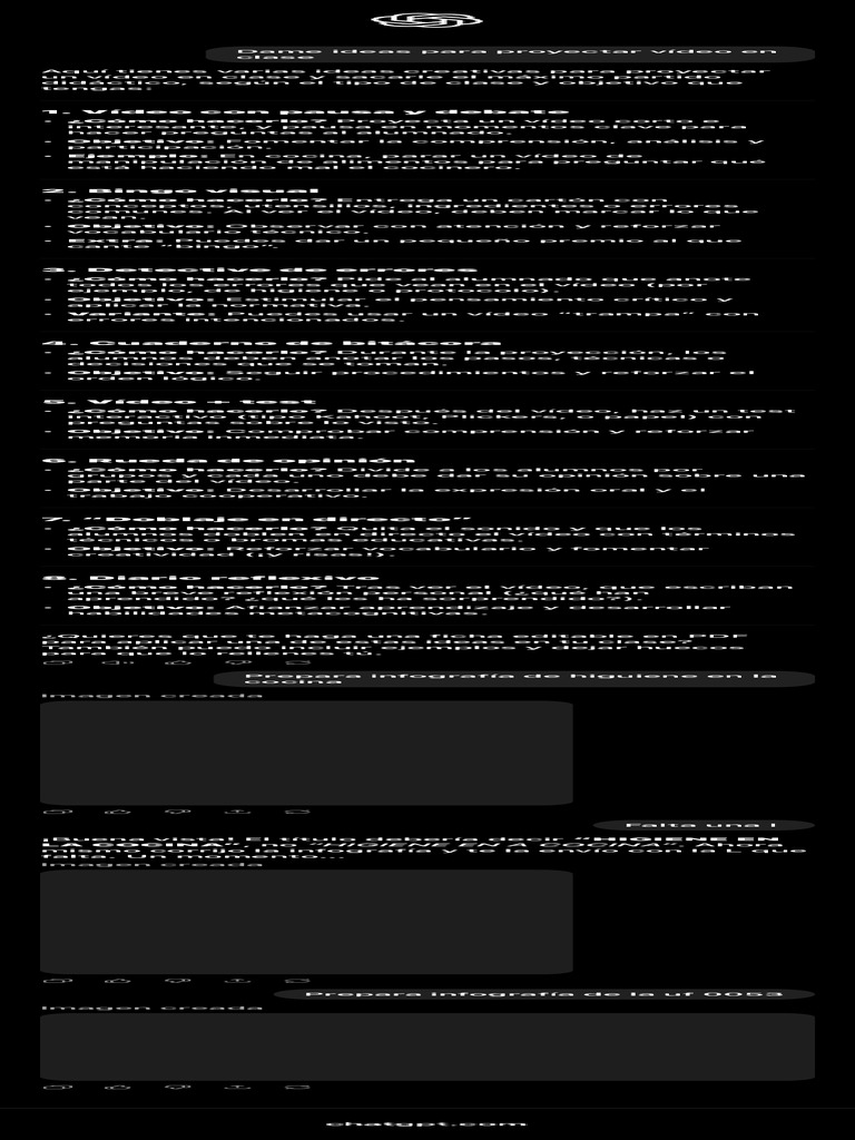 Ideas para Proyectar Vídeo | PDF