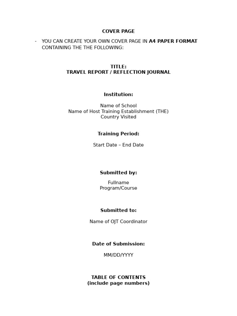 Travel Report Reflection Paper 111249 | PDF