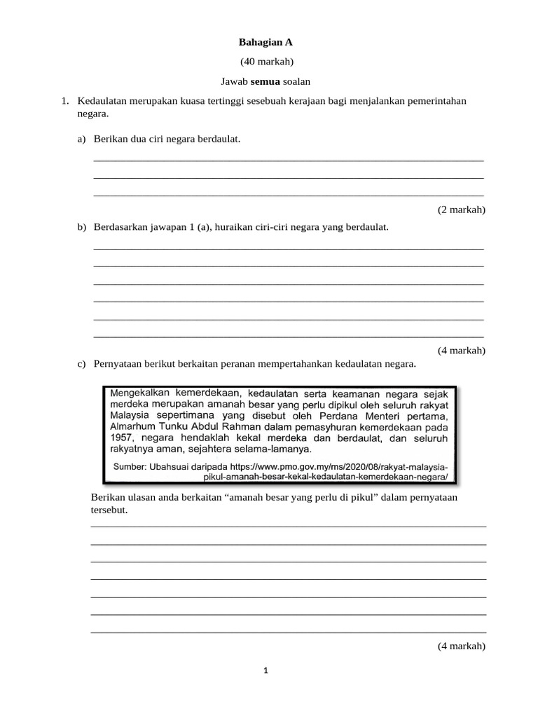 Kertas 2 Sejarah t5 | PDF