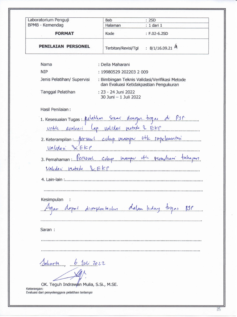 EKP Dan Validasi Metode | PDF