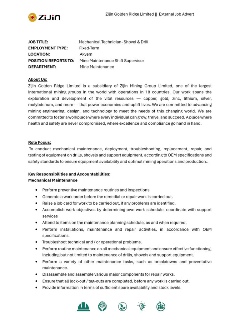External Job Advert - Mechanical Technician | PDF